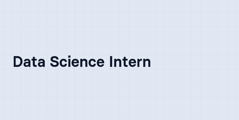 Data Science Intern