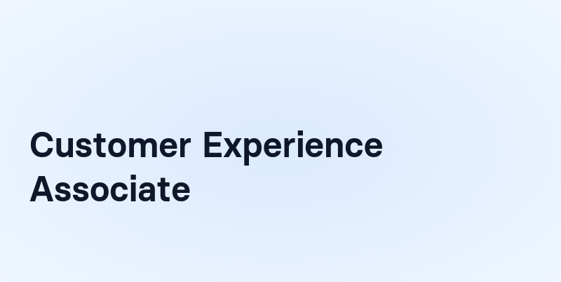 Customer Experience Associate